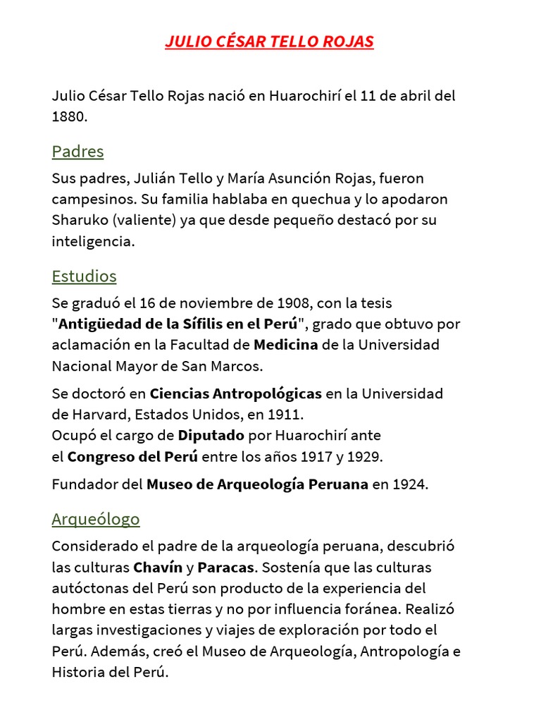 Julio Cesar Tello Rojas | PDF