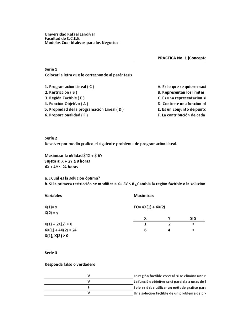 Prac 1 | PDF | Programación lineal | Matemáticas