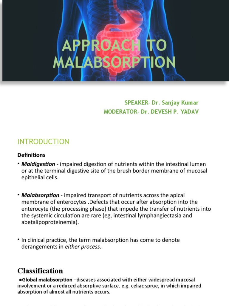 Approach To Malabsorption (SANJAY) | PDF | Diarrhea | Coeliac Disease