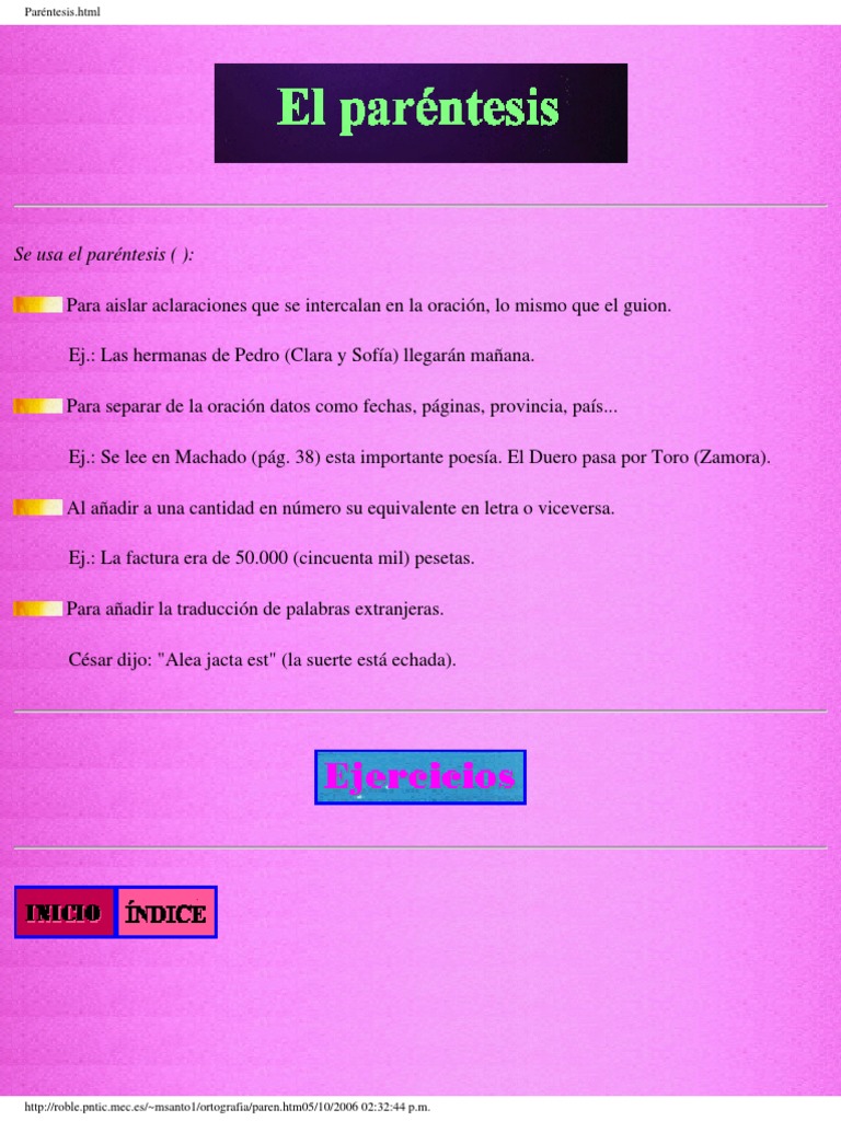 Uso de Paréntesis en Escritura | PDF | Clásicos