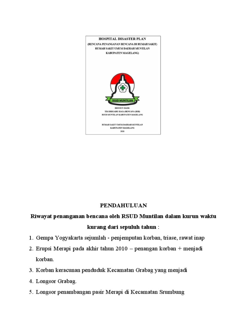 Penanganan Bencana Di RSUD Muntilan | PDF