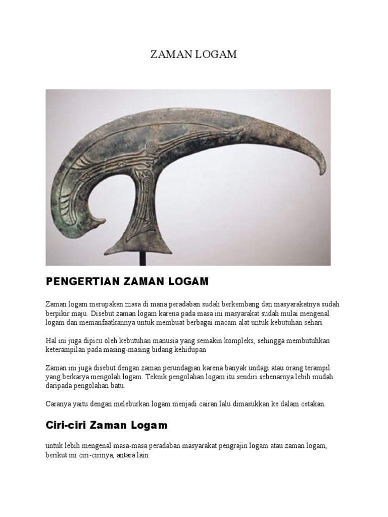 Zaman Logam | PDF | Sejarah