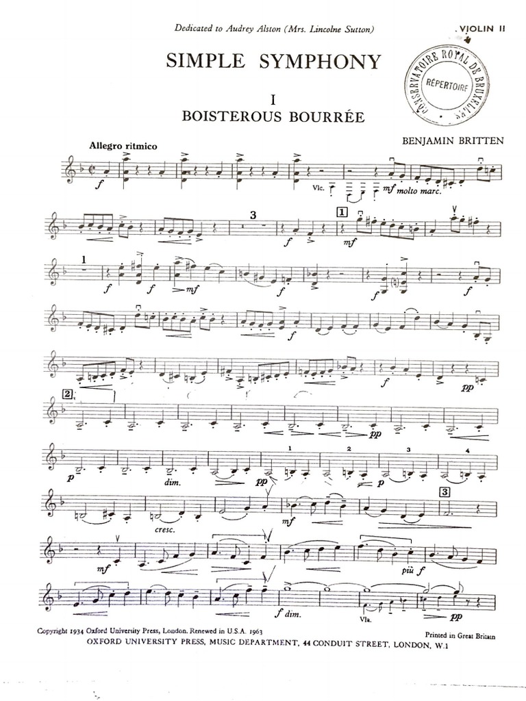 Britten Simple Symphony Vl2 | PDF | String Instruments | Musical Instruments