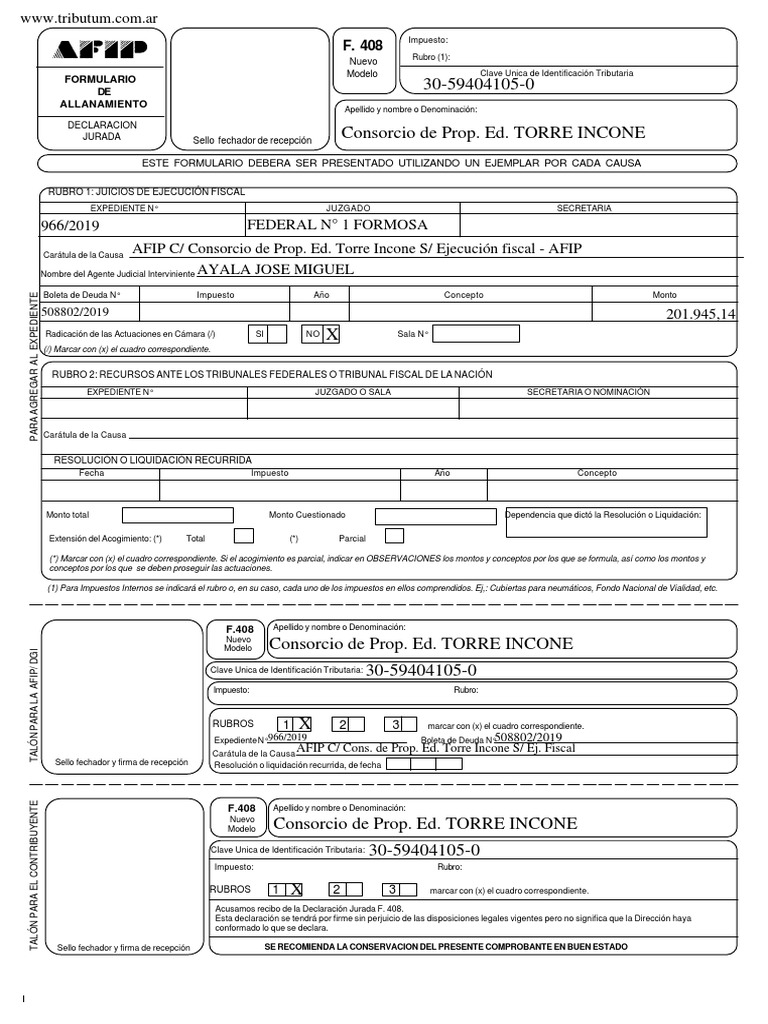 Formulario de Allanamiento Fiscal | PDF | Gobierno | Justicia