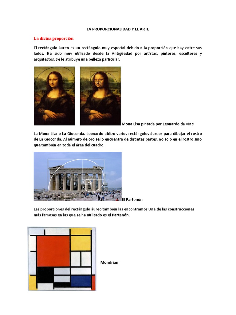 La Proporcionalidad Y El Arte 1 Pdf