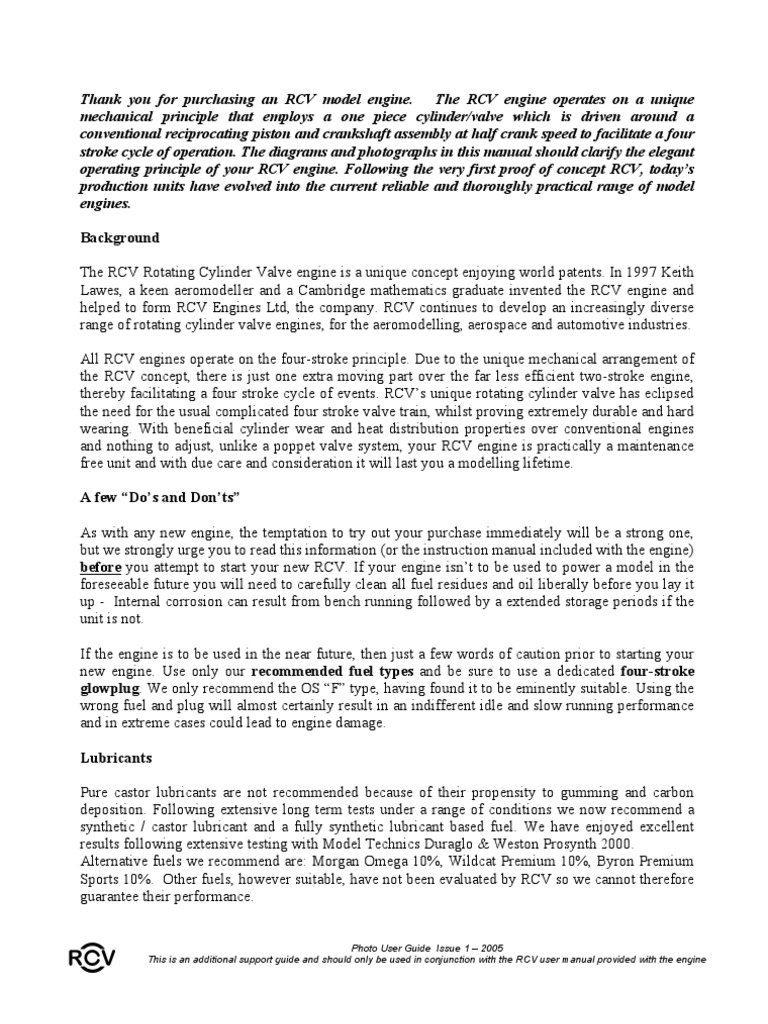 RCV 4 Stroke Engine | PDF | Piston | Cylinder (Engine)