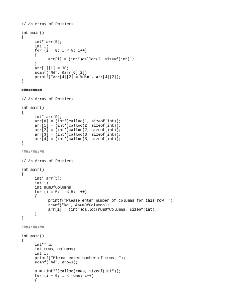 Dynamic 2d Arrays Download Free Pdf Algebra Software Development 