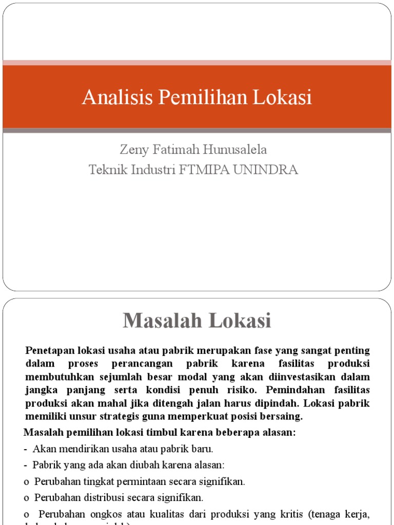 Contoh Penentuan Lokasi Pabrik PTI | PDF | Teknologi & Rekayasa
