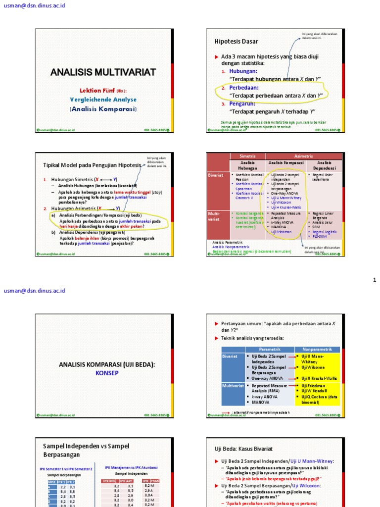 Analisis Multivariat#5 - Analisis Komparasi | PDF