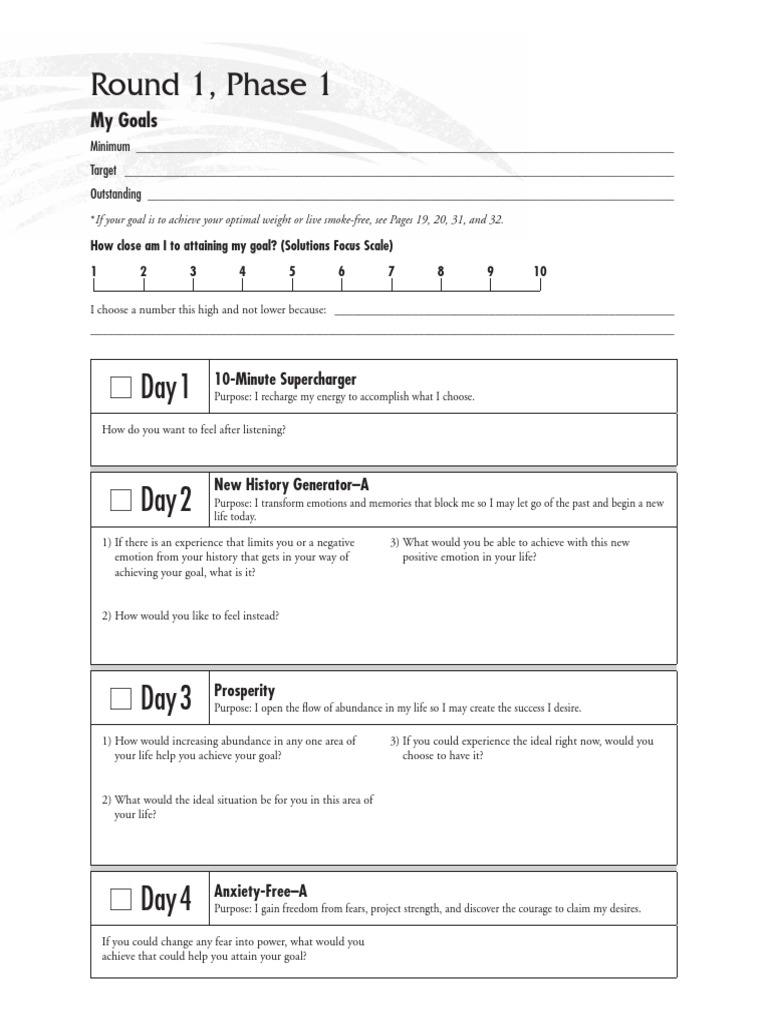 Paraliminal Accelerator Phase Charts | Download Free PDF | Goal | Habits