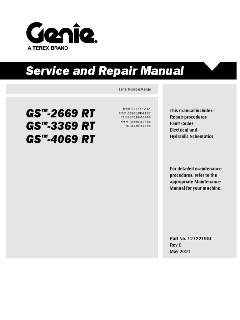GS3369 RT Scissor Lift Repair Manual | PDF | Viscosity | Pump
