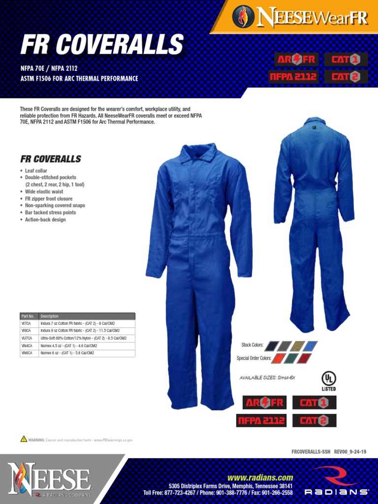 Ficha Tecnica Overol Nomex IIIA | PDF