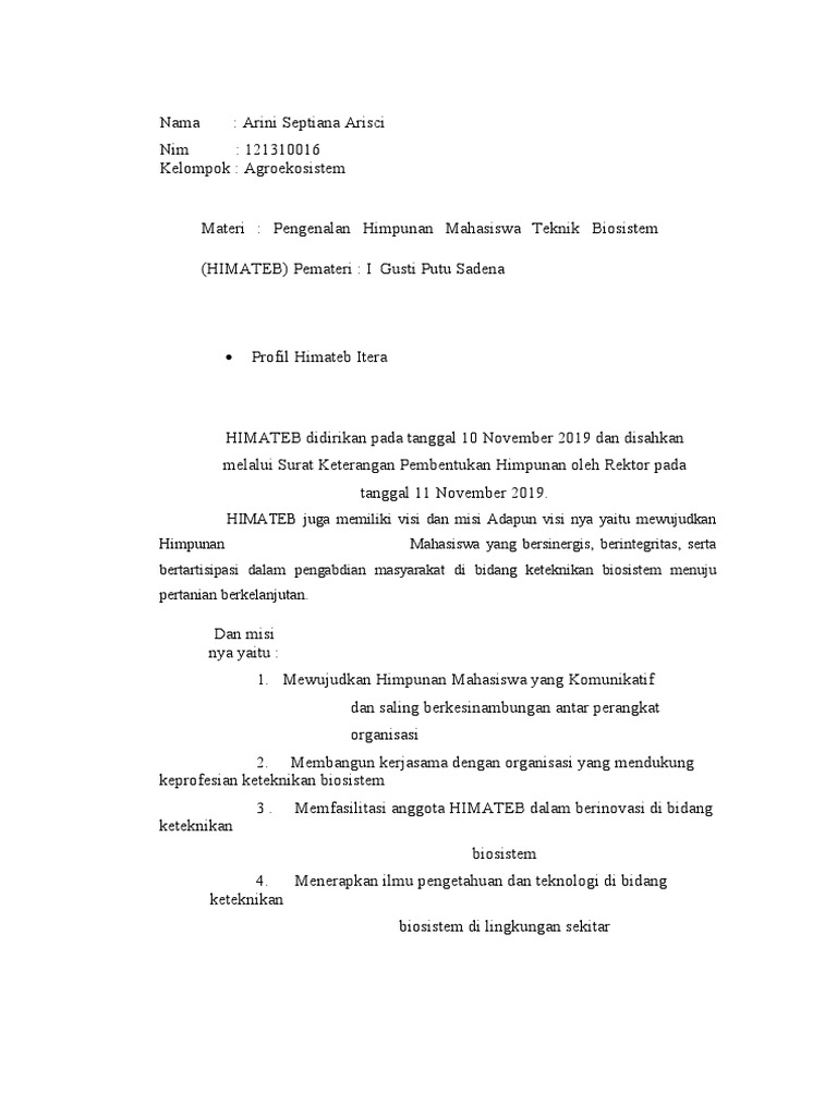Pengenalan HIMATEB | PDF | Karier & Perkembangan | Ilmu Sosial
