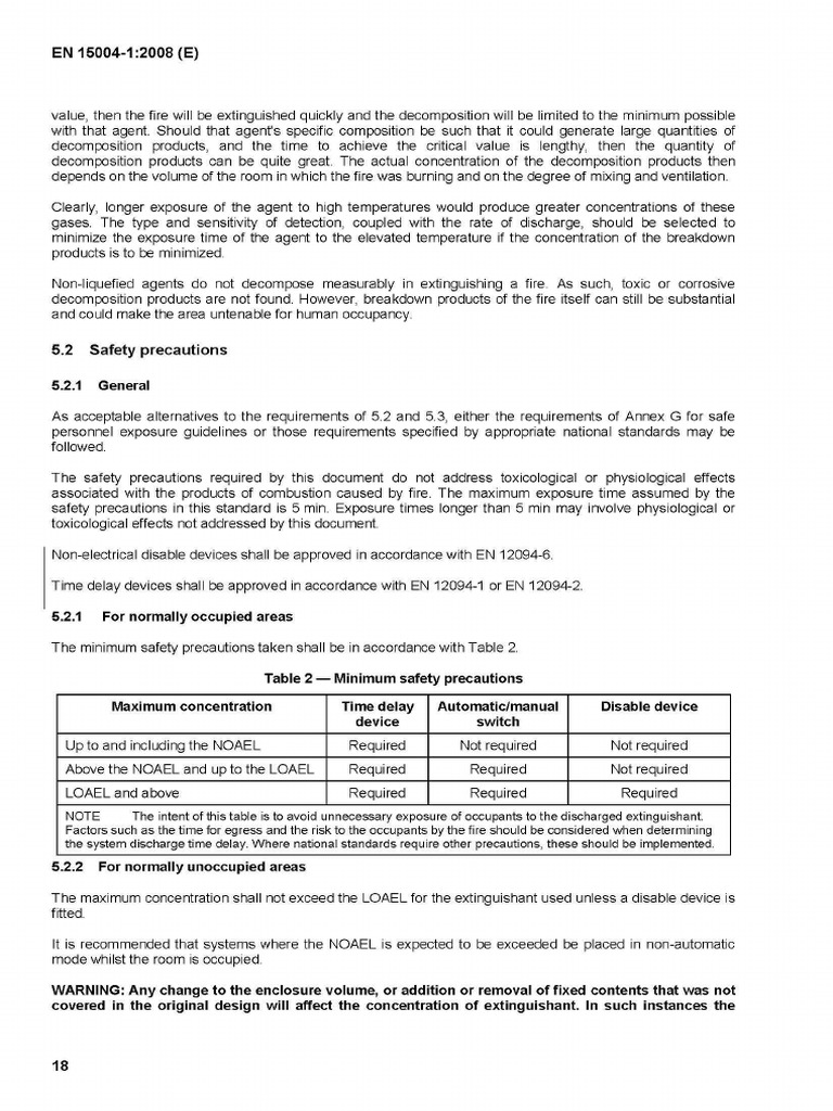 EN 15004-1 - Safety Precautions | PDF | Fires | Decomposition