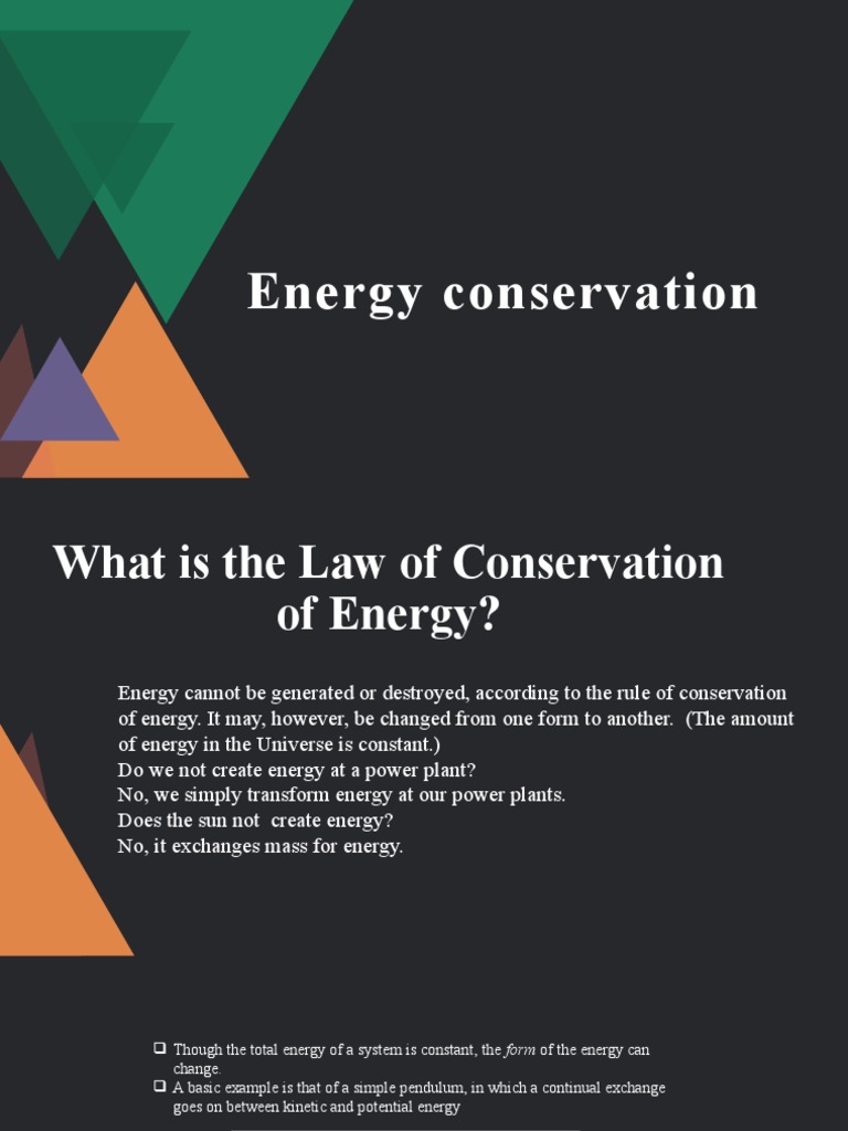 Conservation of Energy | PDF