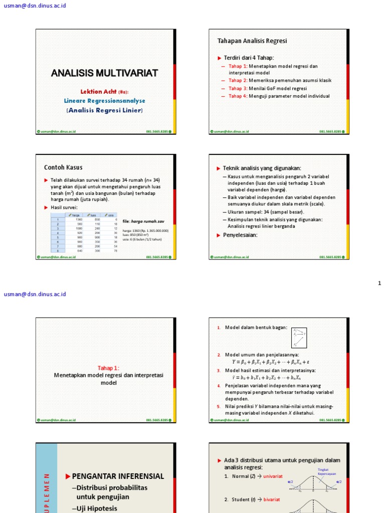Analisis Multivariat#8 - Analisis Regresi Linier | PDF