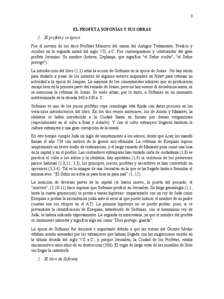 El Profeta Sofonías | PDF