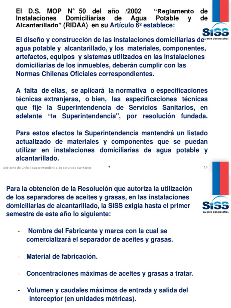 Normativa sobre Separadores de Aceites | PDF | Petróleo | Chile