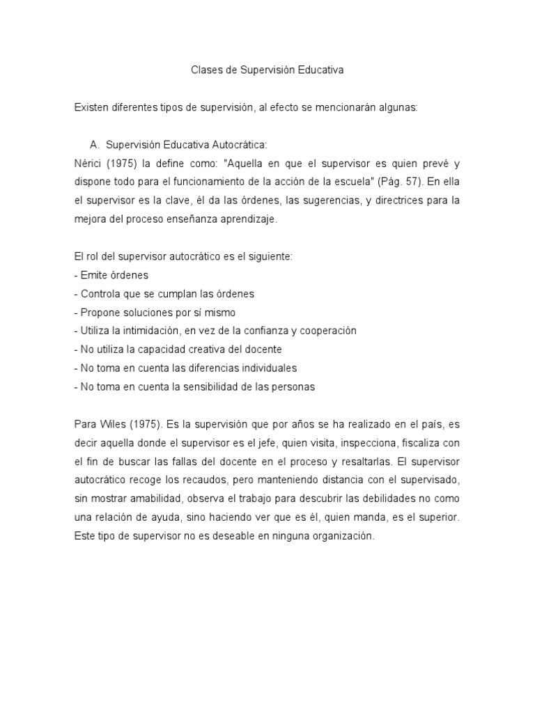 4a. Clase Clases de Supervisión Educativa | PDF | Método de enseñanza ...