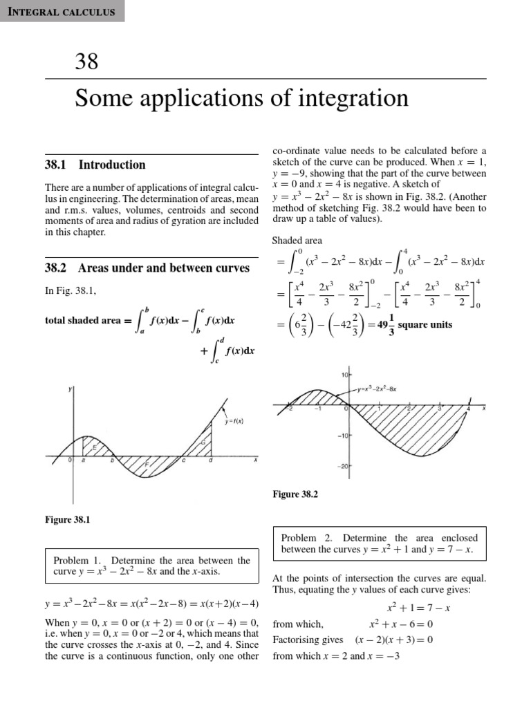Some Applications of Integration | PDF | Area | Volume