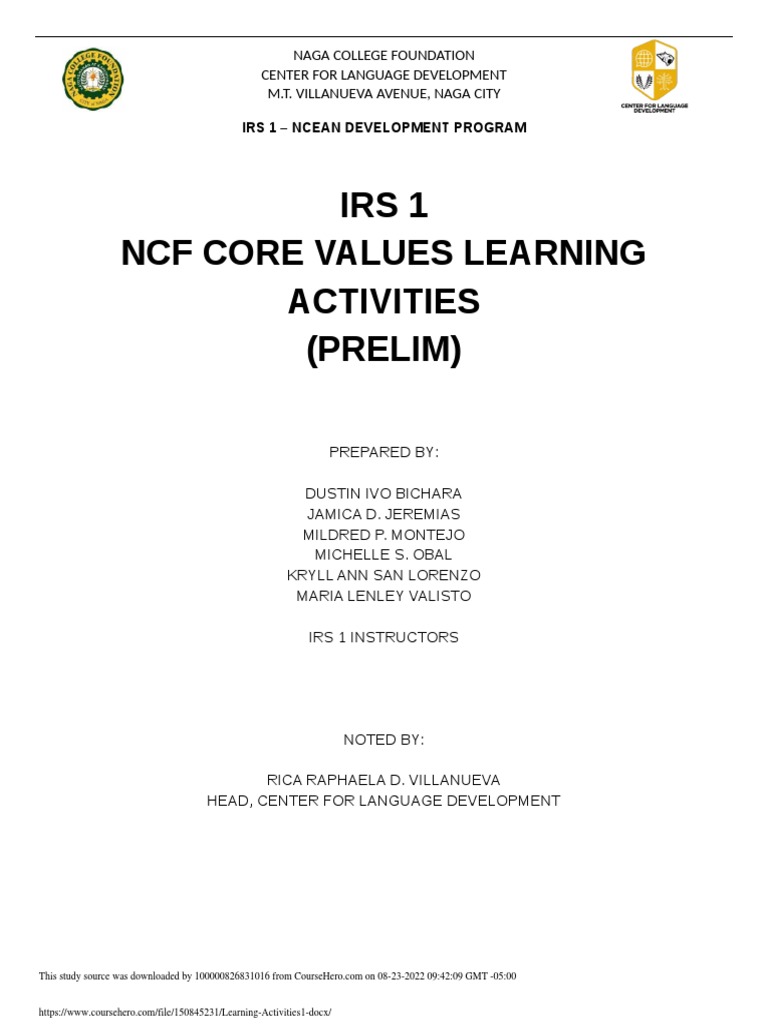 Learning Activities1 | PDF | Courage | Learning