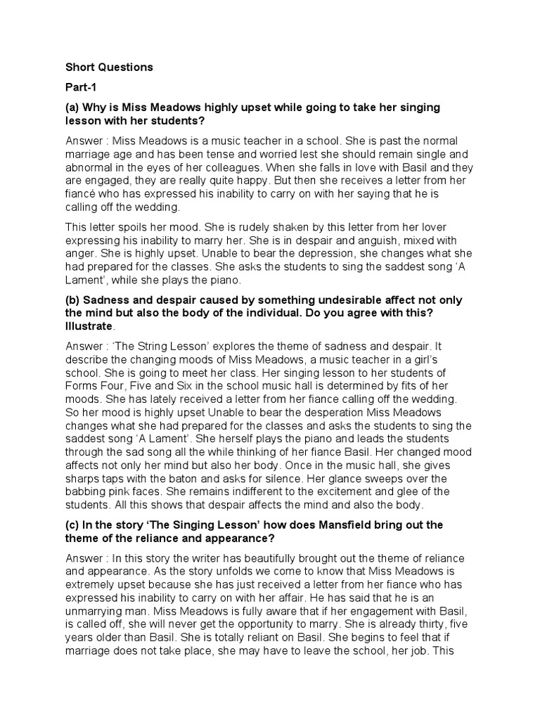 The Singing Lesson | PDF | Depression (Mood) | Mood (Psychology)