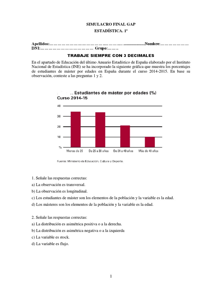 Simulacro FINAL | PDF | Desviación Estándar