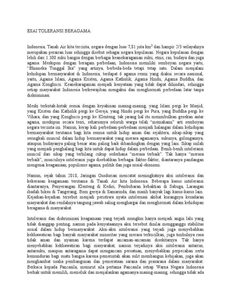 Toleransi Beragama di Indonesia | PDF | Ilmu Sosial