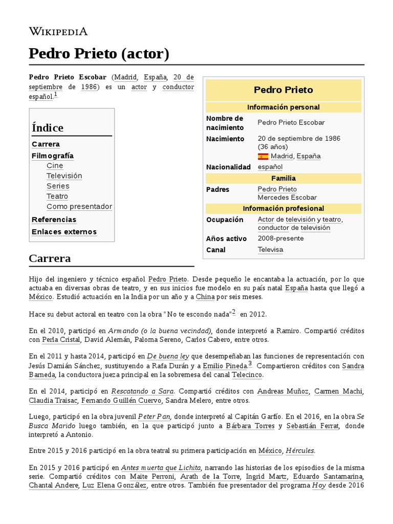 Pedro Prieto (Actor) | PDF