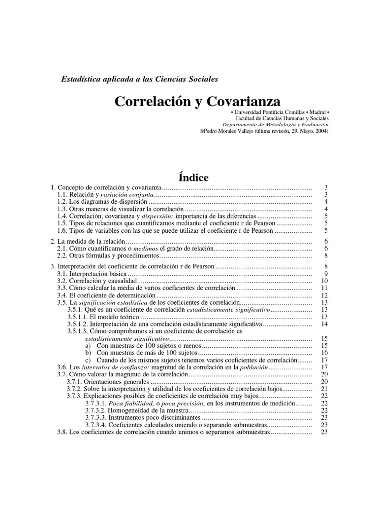 Correlacion y Covarianza | PDF | Media | Covarianza