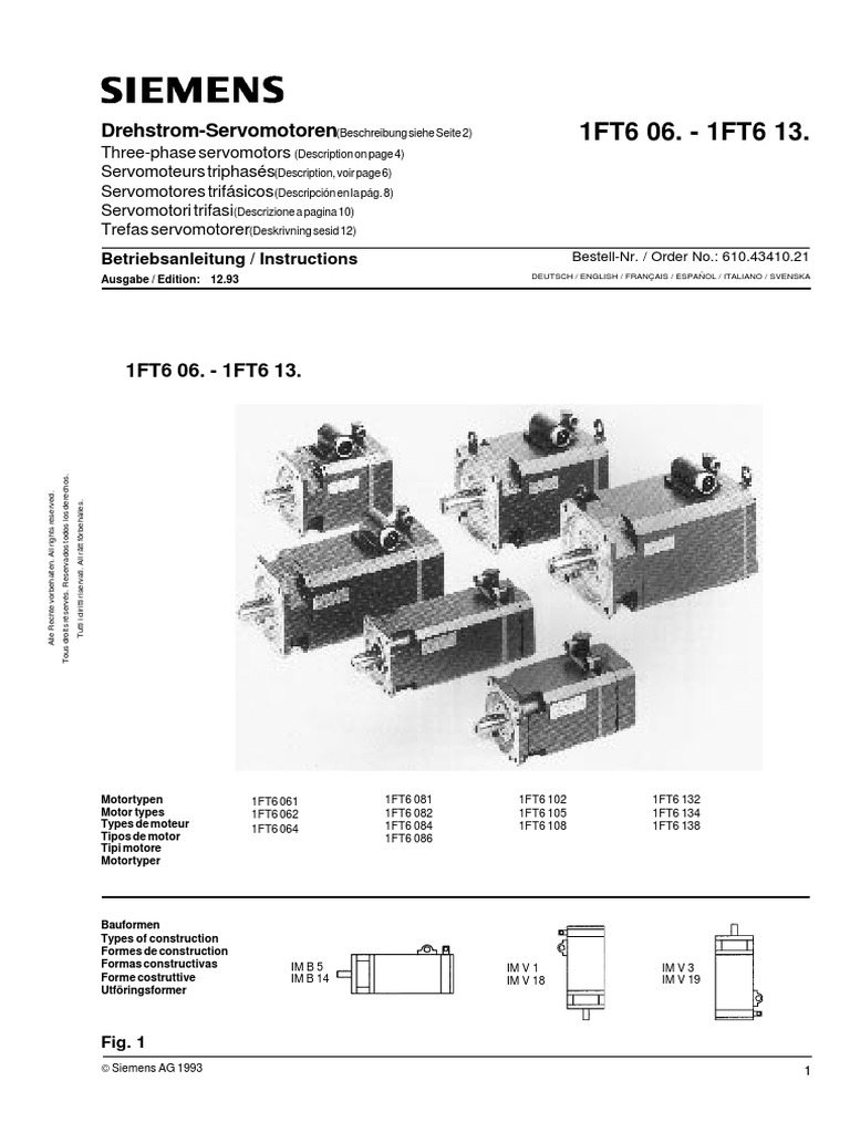 Servomotores Siemens | PDF | Electric Motor | Electrical Connector