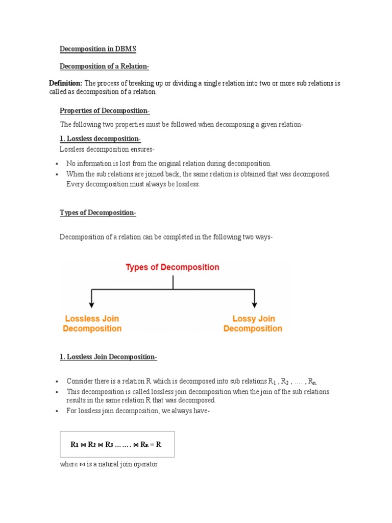 Lossy and Losseless Decomposition | PDF | Computer Programming | Computing