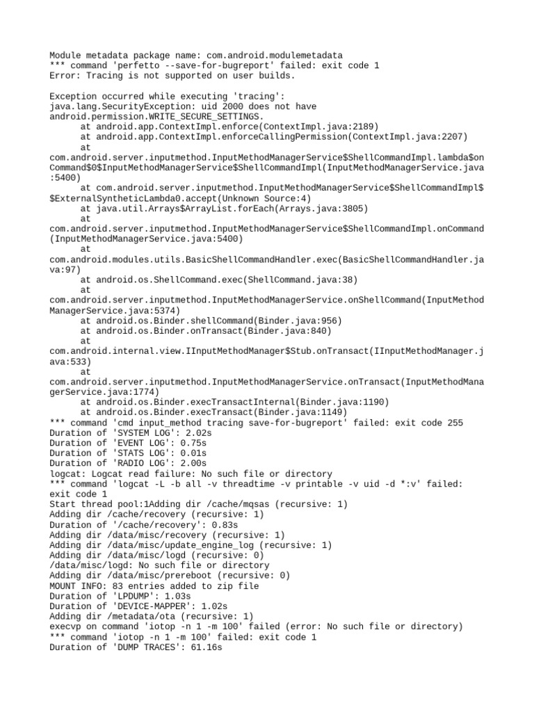 Bugreport Cezanne SP1A.210812.016 2022 09 12 13 51 01 Dumpstate - Log 3540 | PDF | Java ...