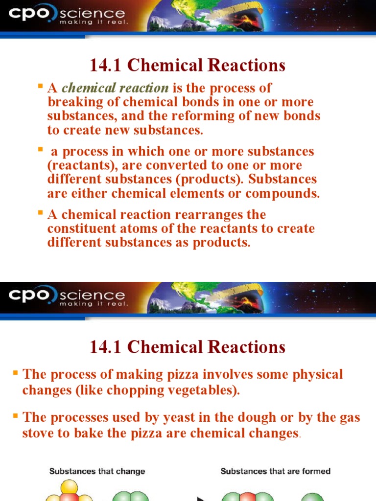 Chemical Reactions PowerPoint | PDF | Chemical Reactions | Chemical ...