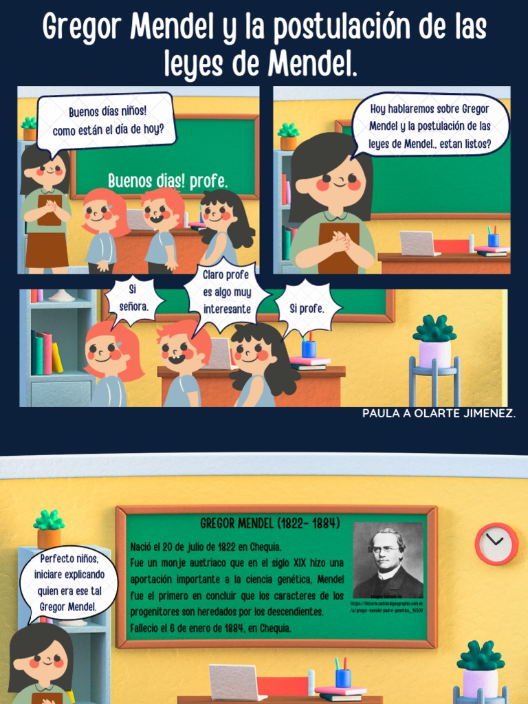 Caricatura Gregor Mendel y La Postulación de Las Leyes de Mendel. | PDF ...