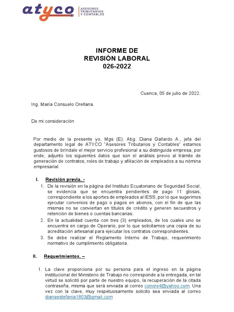 Informe de Revisión Laboral 026 | PDF | Gobernancia | Economias