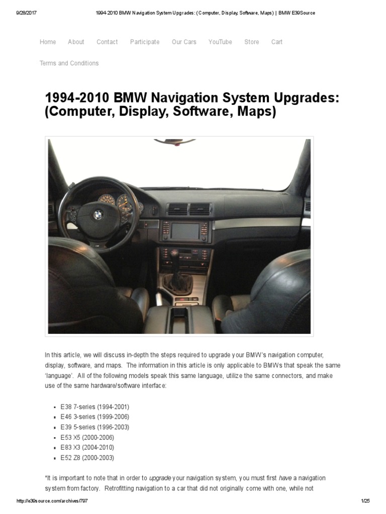 1994-2010 BMW Navigation System Upgrades - (Computer, Display, Software, Maps) - BMW E39Source ...