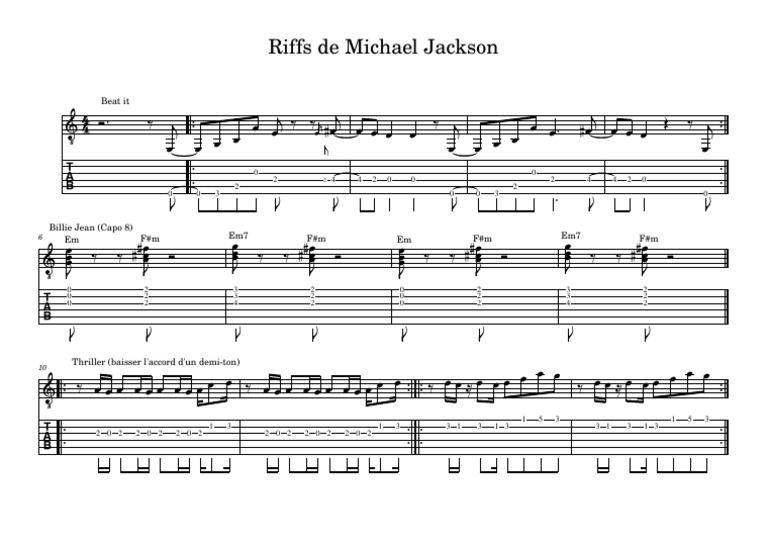 Riffs_de_Michael_Jackson | PDF | Funk | Music
