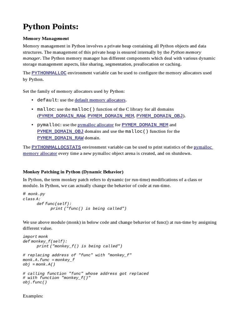 Python Points Pdf Method Computer Programming Class Computer Programming