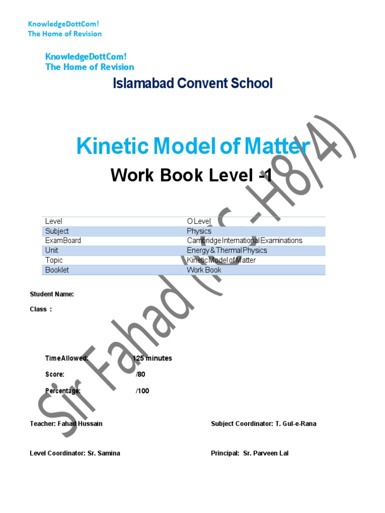 9-Kinetic Model of Matter | PDF | Gases | Liquids