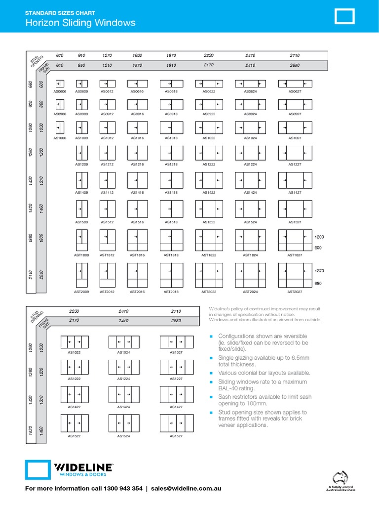 WIDELINE Sliding Window Standard Size | PDF | Architectural Elements ...