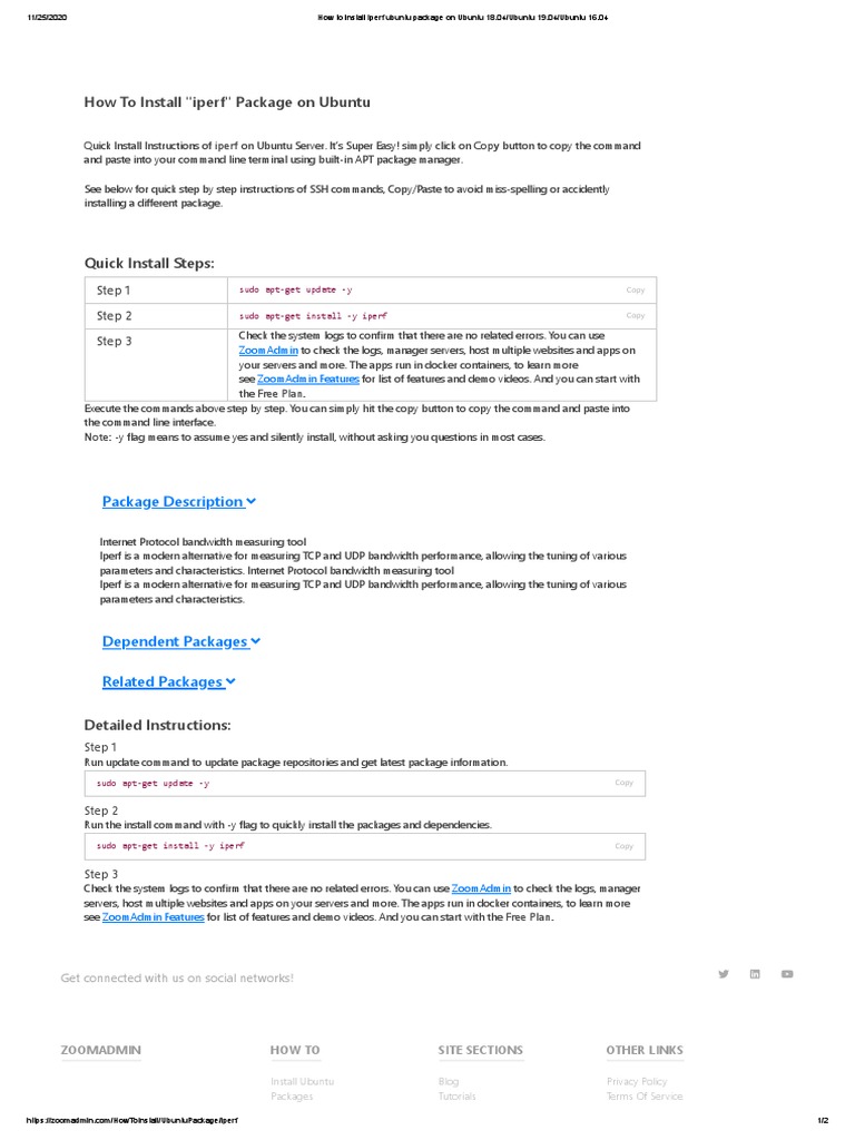 How To Install Iperf Ubuntu Package On Ubuntu 18.04 | PDF | Software ...