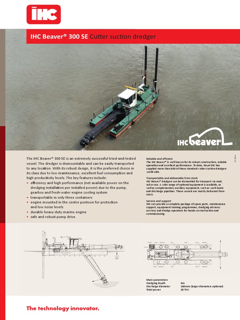 Draga IHC Beaver 300SE | PDF | Dredging | Civil Engineering