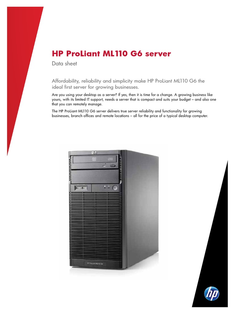 hp-proliant-ml110-g6-datasheet | PDF | Computer Related Introductions ...