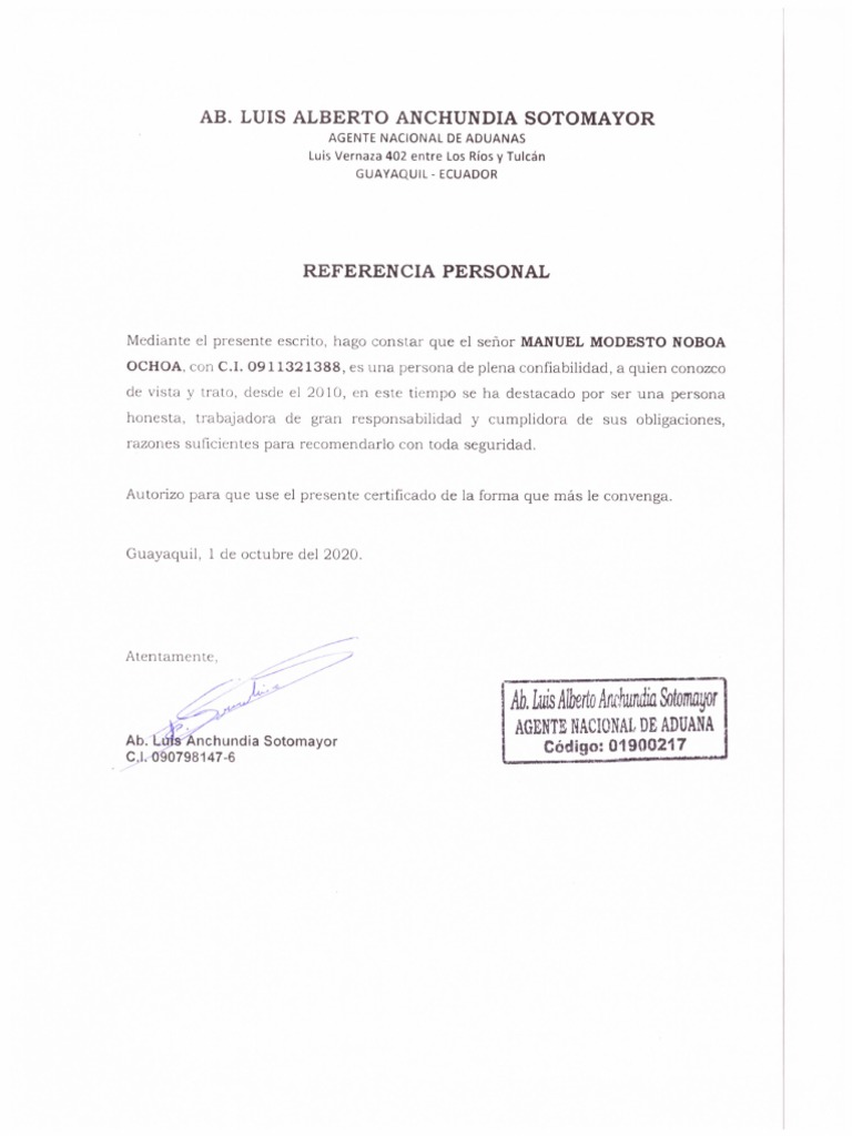 Referencia Personal | PDF