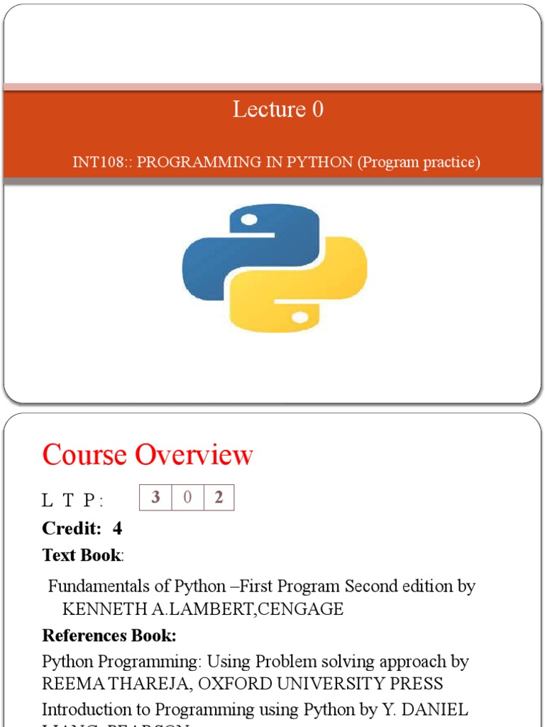 Lecture Zero In108-Updated | PDF | Source Code | Python (Programming Language)