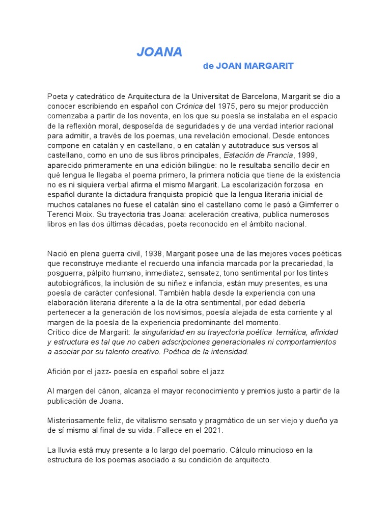 Joana | PDF | Poesía | Amor