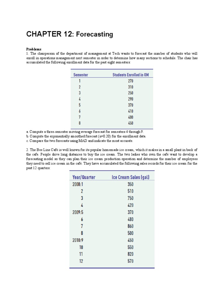 Forecasting Techniques Analysis | PDF | Forecasting | Linear Regression