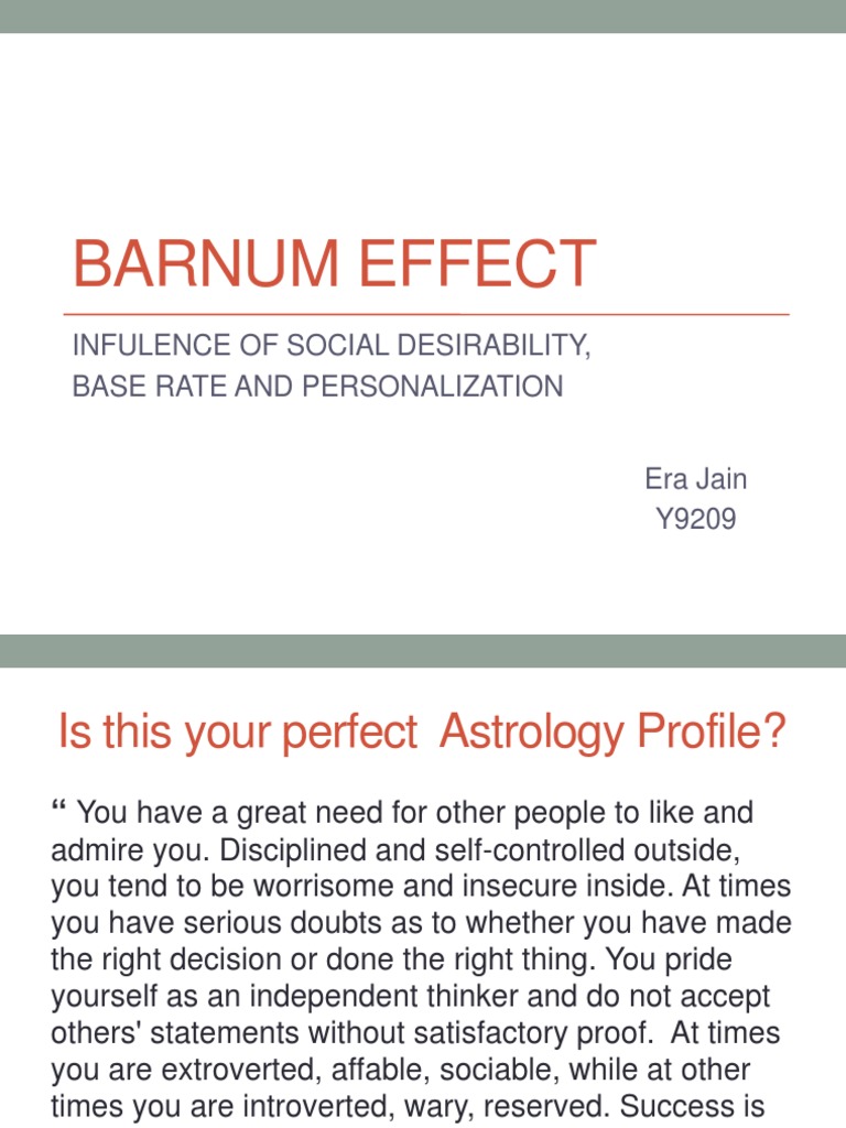 Barnum Effect | PDF | Psychology | Cognition