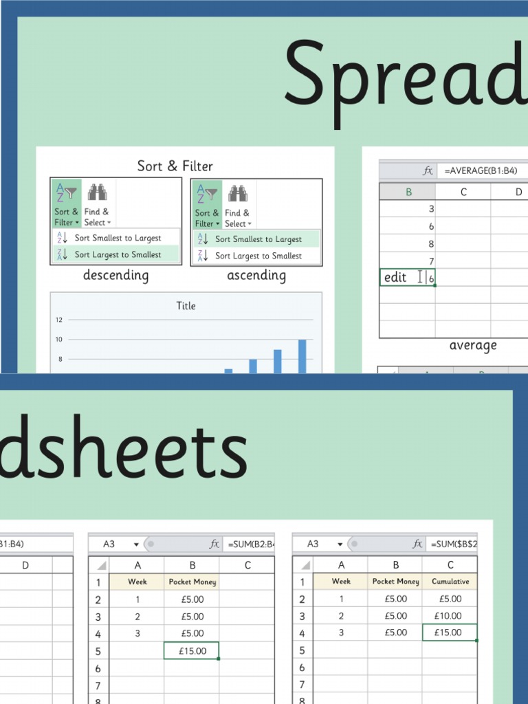 Spreadsheets Display Poster 4xa4 | PDF